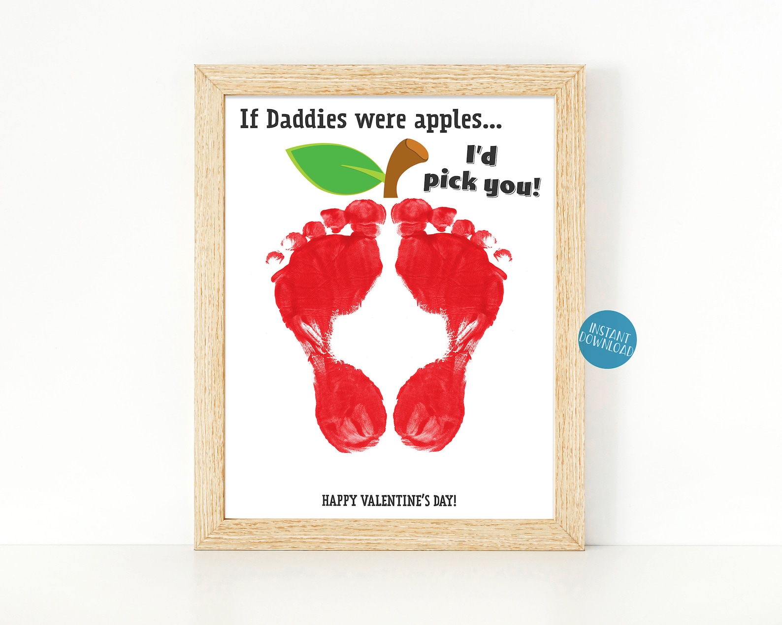 Printable Valentine's Day Card for Dad, Baby Footprint Art, Footprint ...