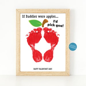 Printable Valentine's Day Card for Dad, Baby Footprint Art, Footprint ...