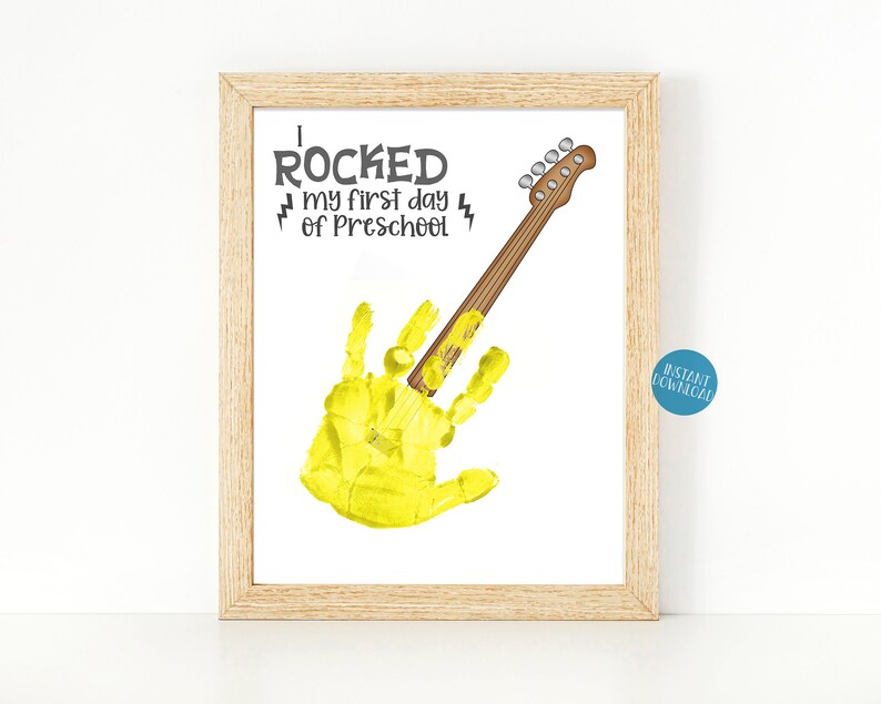 Rocked Preschool Handprint Art Project First Day of School - Etsy