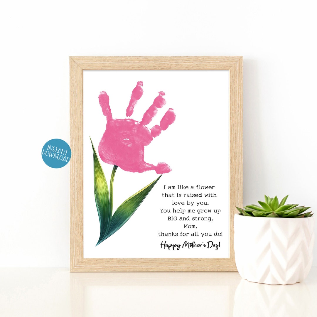 DIY Mother's Day Gift, Handprint Flower Gift for Mom From Kids ...