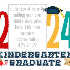 Kindergarten Graduation Sign, Handprint Art, DIY Kid Craft, 2024 ...