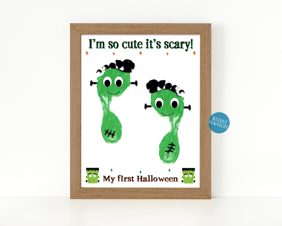 Halloween Handprint Art, My First Halloween Keepsake, Footprint Craft ...