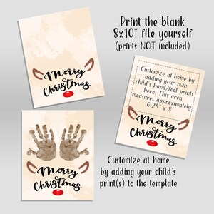 Merry Christmas Reindeer Handprint Art, Christmas Xmas Craft for Kids ...