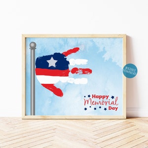 Memorial Day American Flag Handprint Art, Footprint Art Project for ...