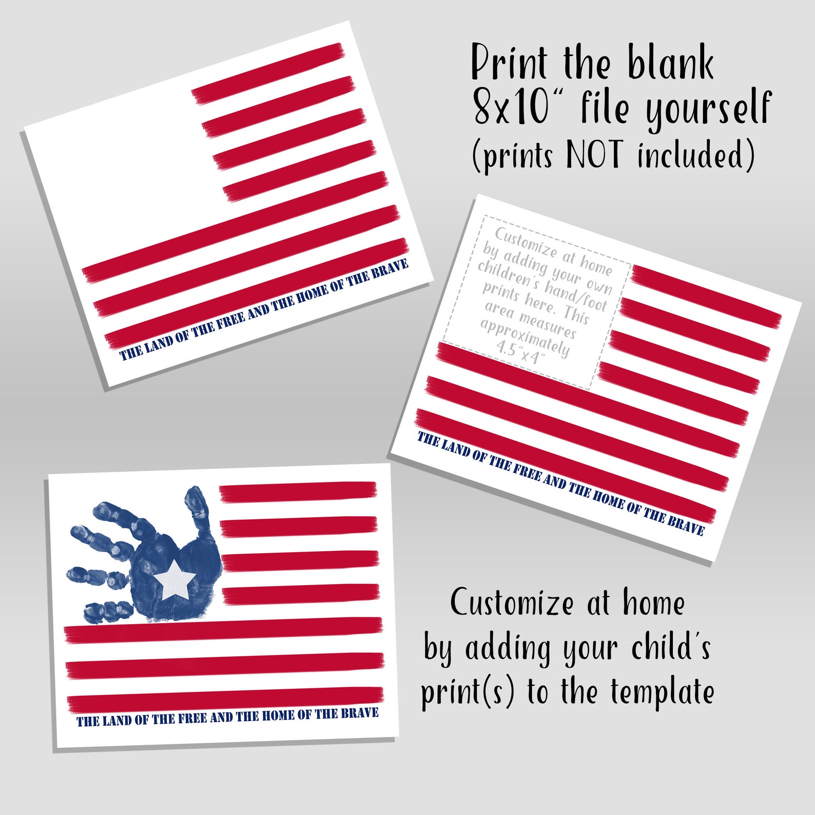 American Flag Handprint Art Independence Day America Fourth - Etsy
