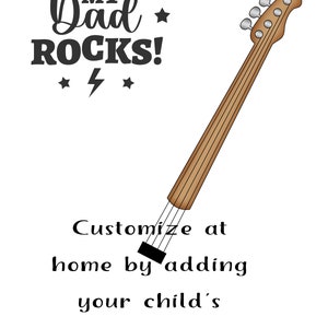 My Dad Rocks Guitar Handprint Craft for Fathers Day, Handprint Art ...