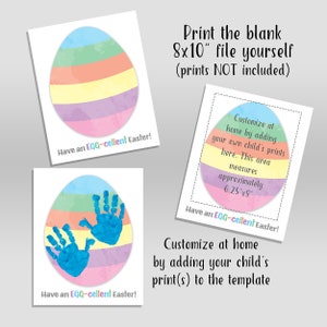 Eggcellent Easter Handprint Art, Easter Egg Handprint Keepsake, DIY Kid ...