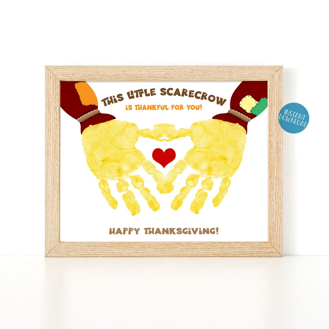 Thanksgiving Handprint Art, Scarecrow Hands, Toddler Handprint Keepsake ...