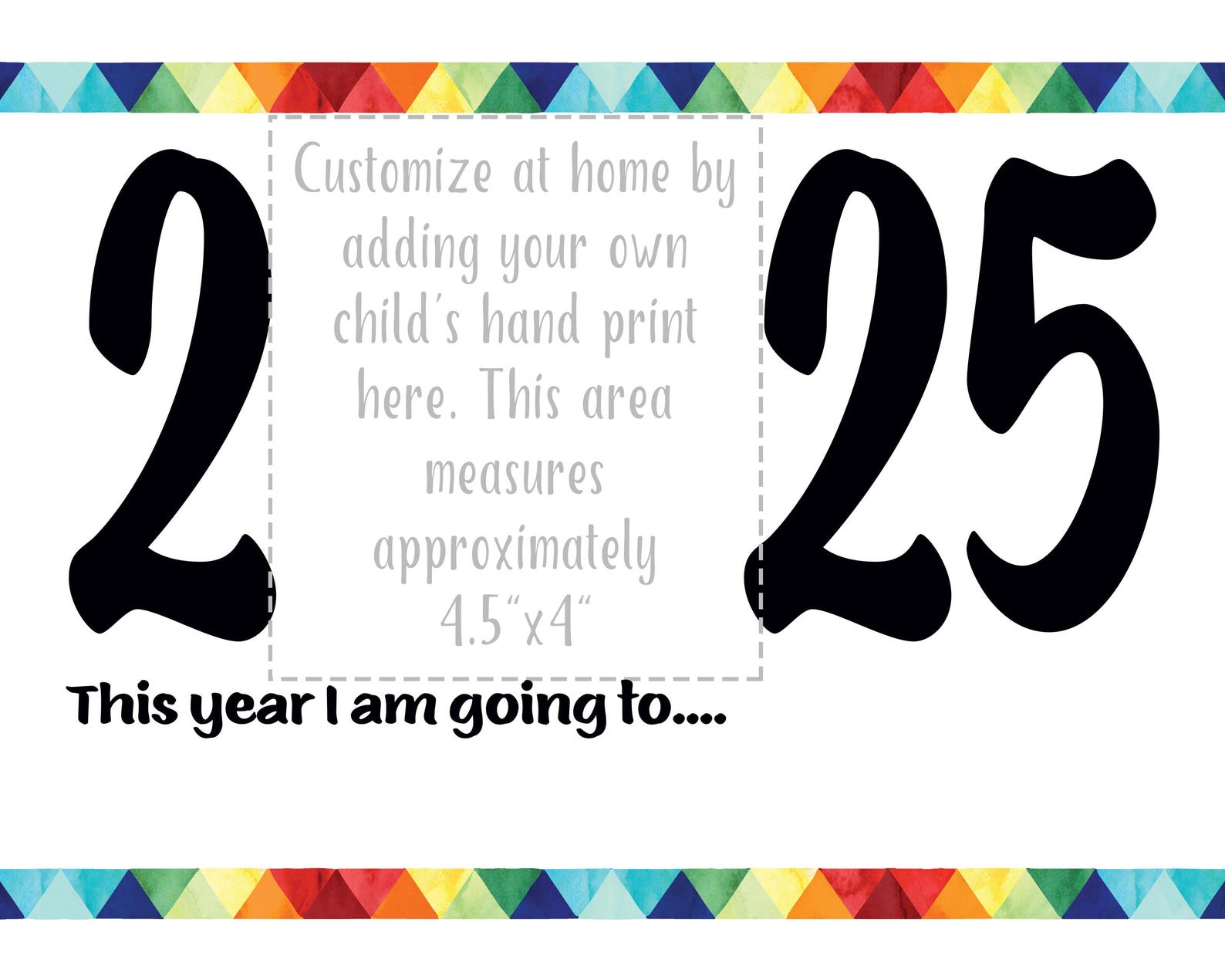 New Year's 2025 Handprint Art, New Year's Eve Printable, New Years ...