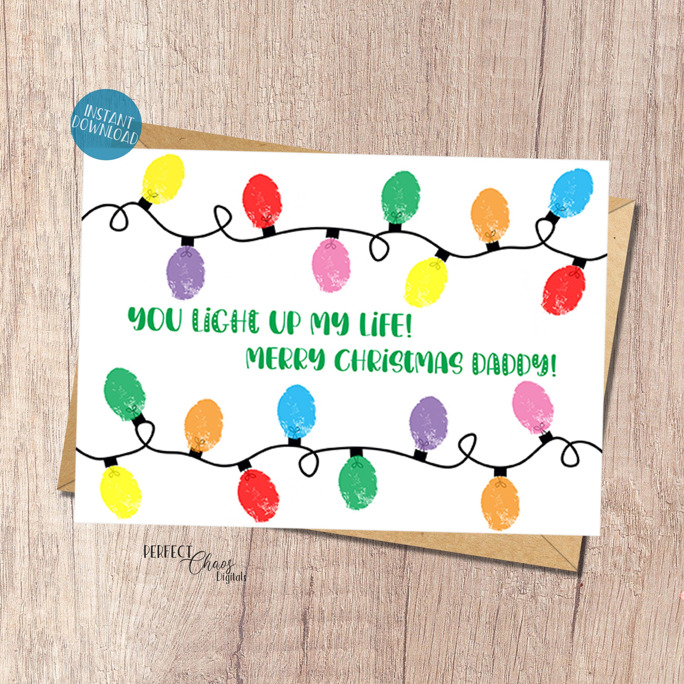 Daddy Christmas Card, Printable Christmas Card for Dad, Christmas Card ...