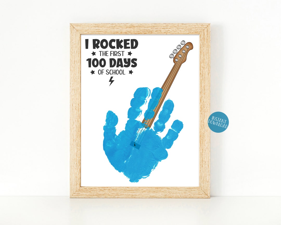 100 Days of School Handprint Art Project for Kids, Rocked 100th Day of ...