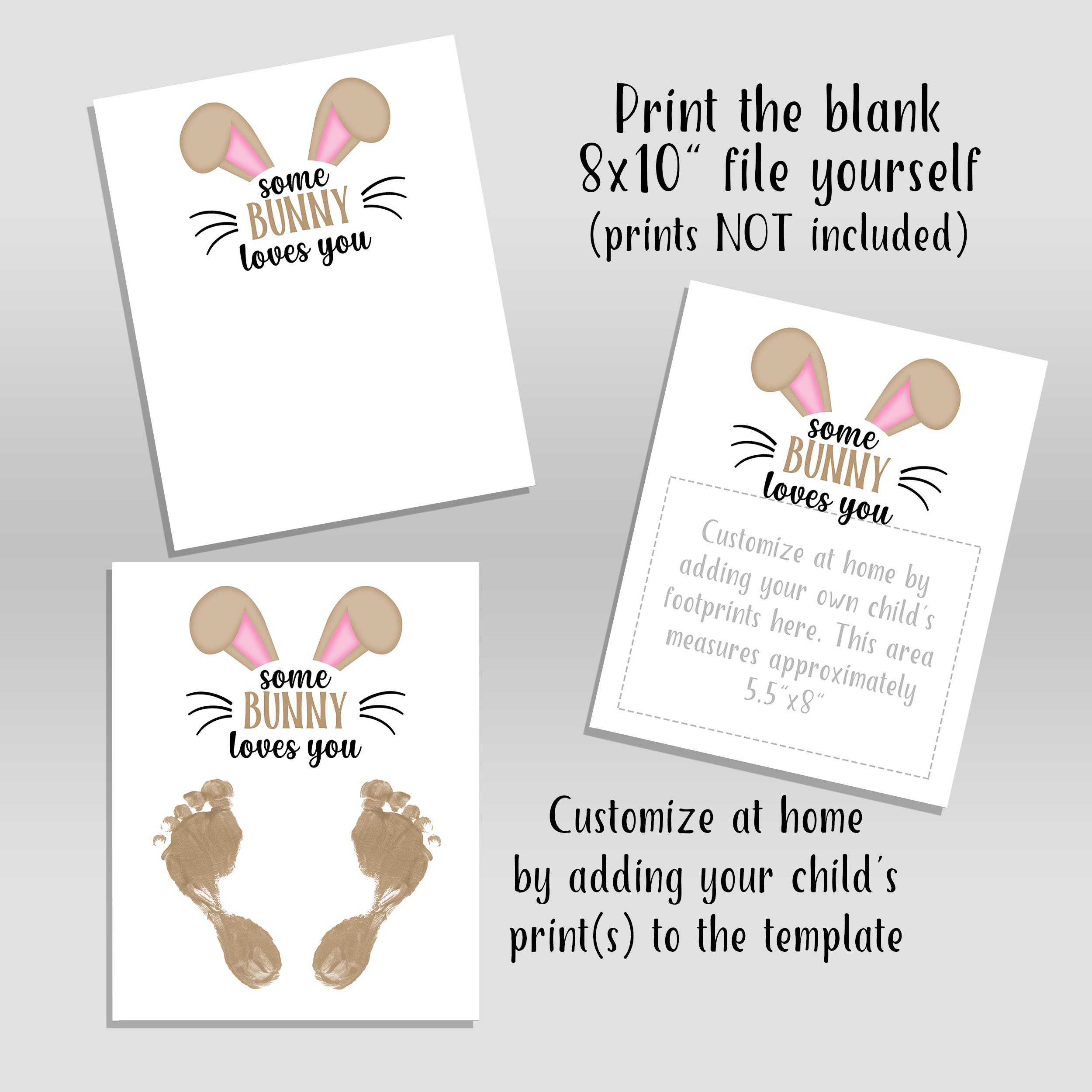 Some Bunny Loves You Easter Footprint Art Easter Toddler - Etsy