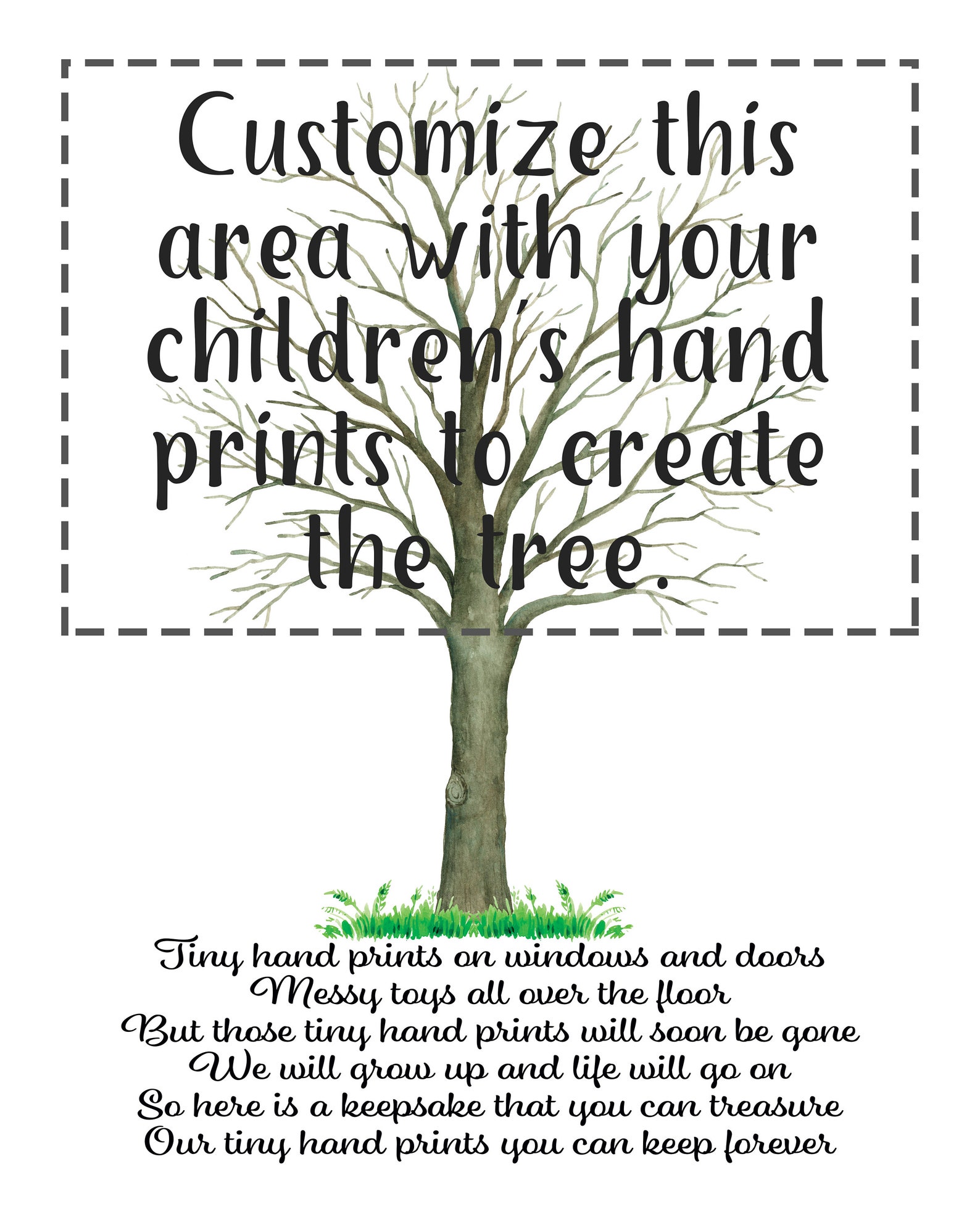 Family Tree Handprint Art, Handprint Tree, DIY Family Tree, Gift for ...