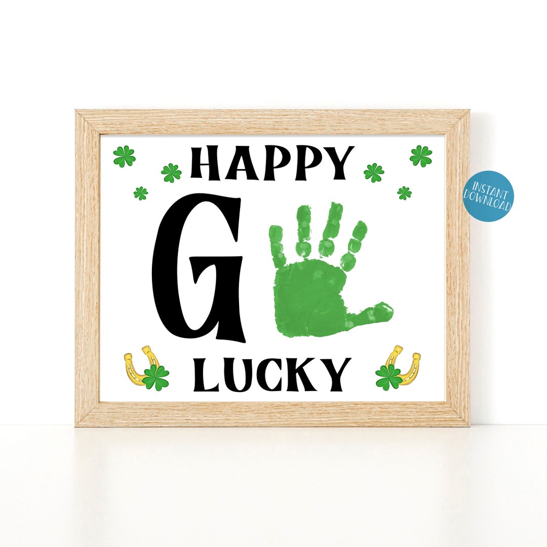 St Patrick's Day Toddler Handprint Craft, Happy Go Lucky Handprint Art ...