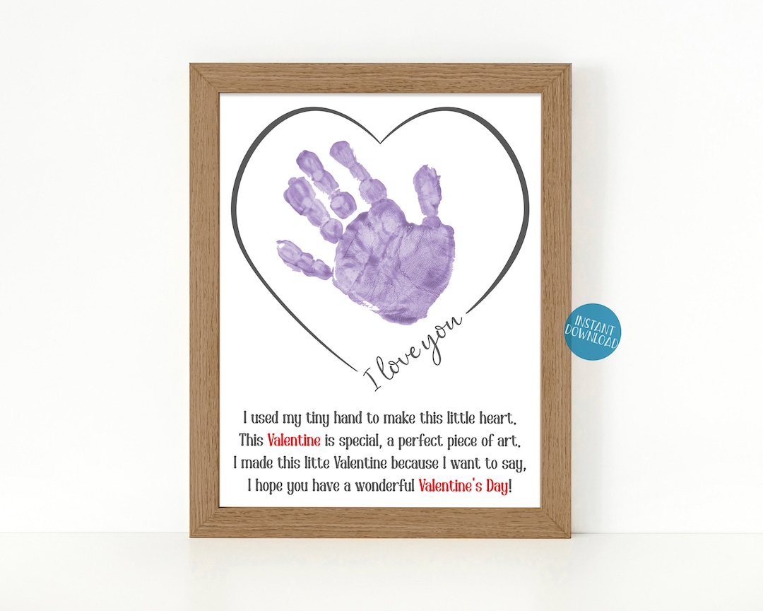 Printable Handprint Art for Kids, Valentine's Day Handprint Craft for ...