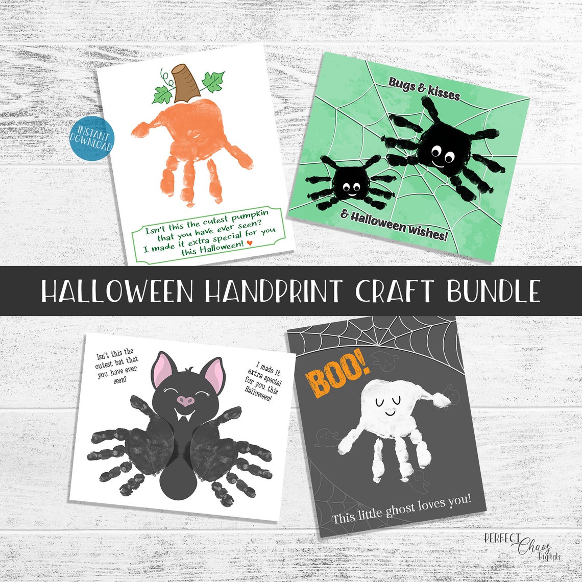 Halloween Handprint Art Bundle Handprint Craft for Kids - Etsy