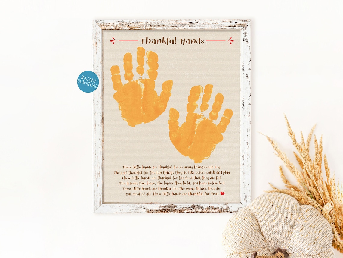 Thanksgiving Handprint Art Project DIY Kid Craft Kit Baby - Etsy