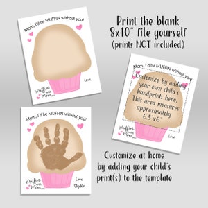 Muffins With Mom Printable Handprint Art for Mom Mothers Day - Etsy