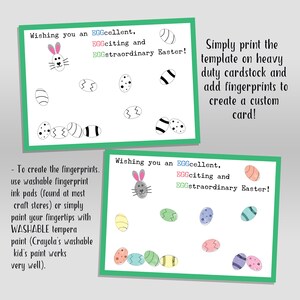 Printable Easter Card, Easter Egg Thumbprint Craft, Fingerprint Art for ...