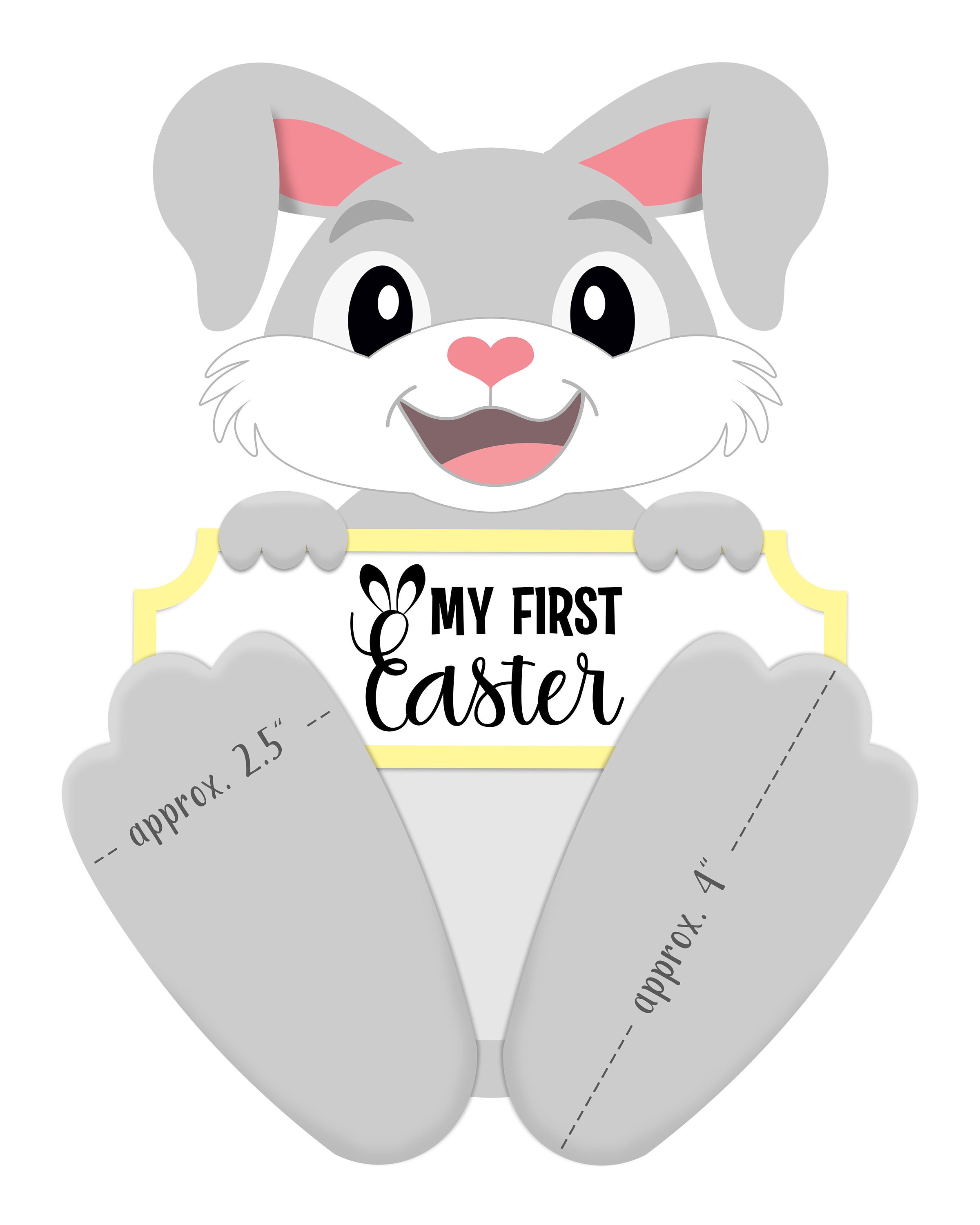My First Easter Bunny Feet Footprint Art Easter Bunny - Etsy