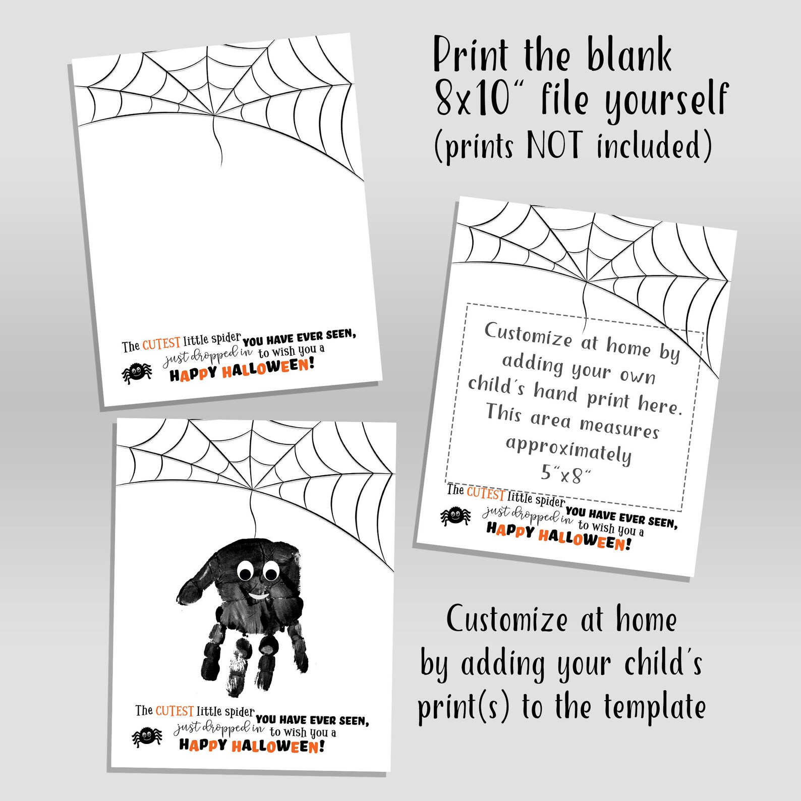 Cutest Little Spider Handprint Art Halloween Craft for Kids - Etsy