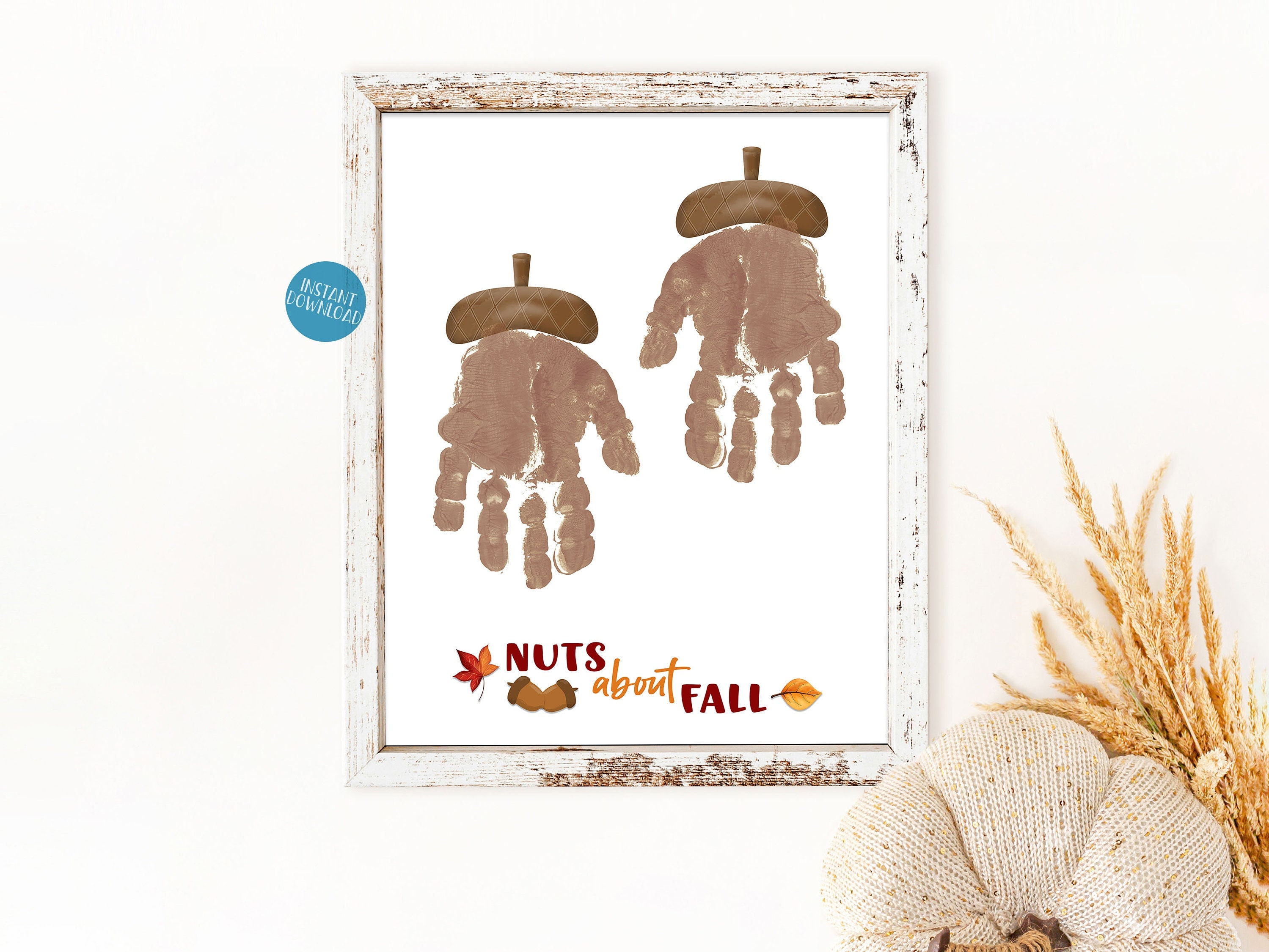 Nuts About Fall Handprint Art, Autumn Handprint Craft, Toddler ...