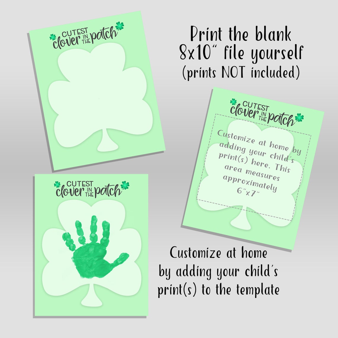 St Patrick's Day Handprint Art Cutest Clover Handprint | Etsy