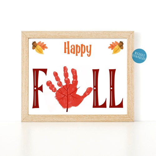 Handprint Art Fall Crafts for Kids Happy Fall Y'all DIY - Etsy