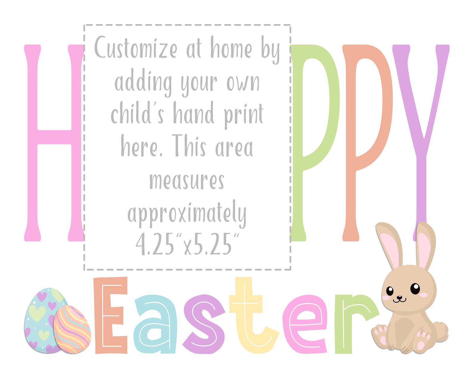 Happy Easter Handprint Art Project for Kids Hoppy Easter Baby - Etsy