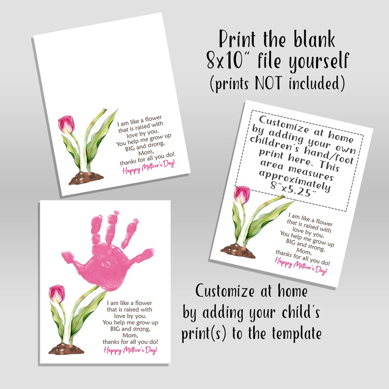 DIY Mother's Day Gift Handprint Flower Gift for Mom From - Etsy