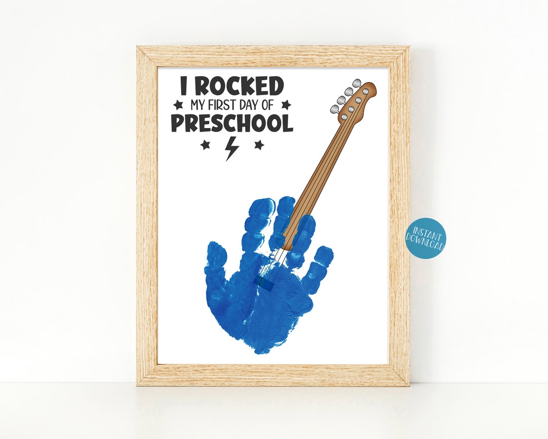 Rocked Preschool Handprint Art Project, First Day of School Handprint ...