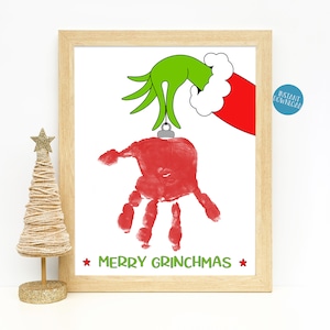 Christmas Handprint Art Project for Kids, Grinch Handprint Craft ...