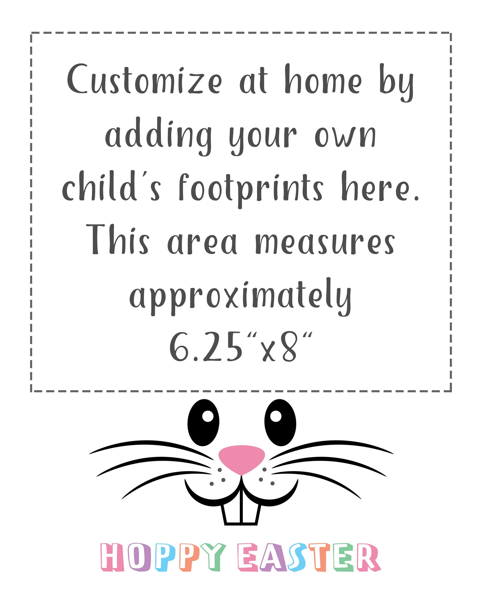 Hoppy Easter Bunny Footprint Art Happy Easter Card Bunny - Etsy