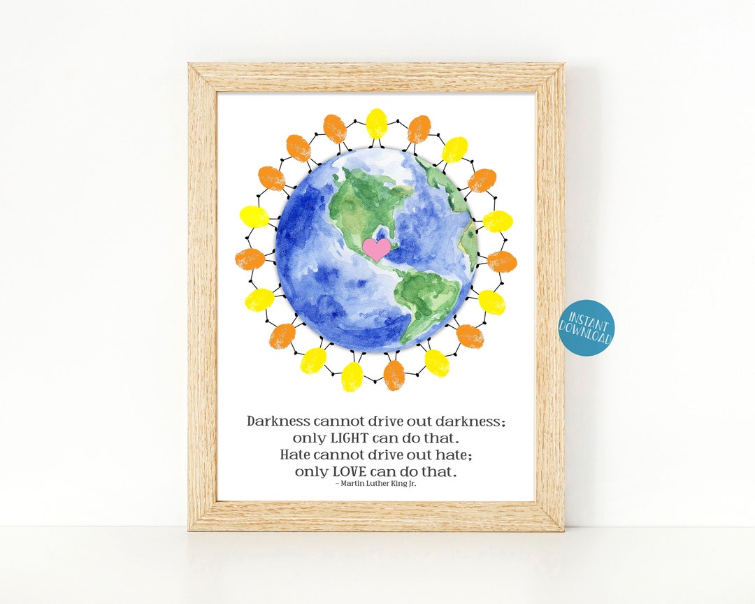 Martin Luther King Jr Craft for Kids, MLK Day Fingerprint Art, MLK ...