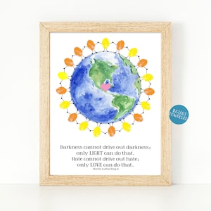 Martin Luther King Jr Craft for Kids, MLK Day Fingerprint Art, MLK ...