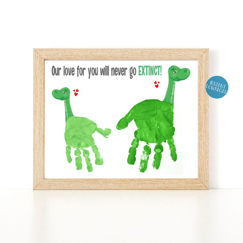 Dinosaur Handprint Art Gift for Dad Gift for Mom Printable - Etsy