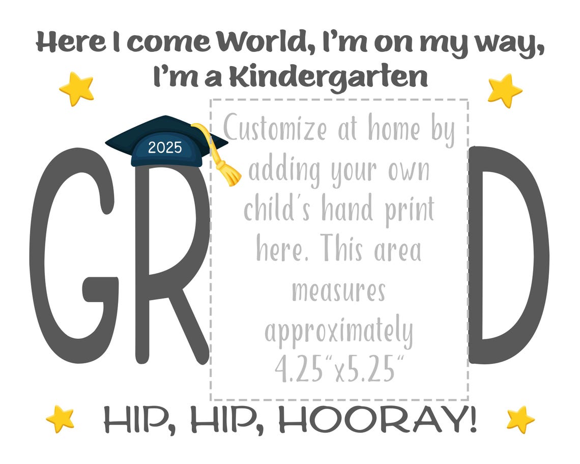 Kindergarten Graduation Keepsake, Handprint Art, DIY Kid Craft ...