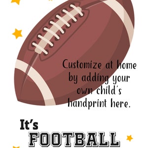 Football Handprint Art, Fall Sports Handprint Craft for Kids, Its ...