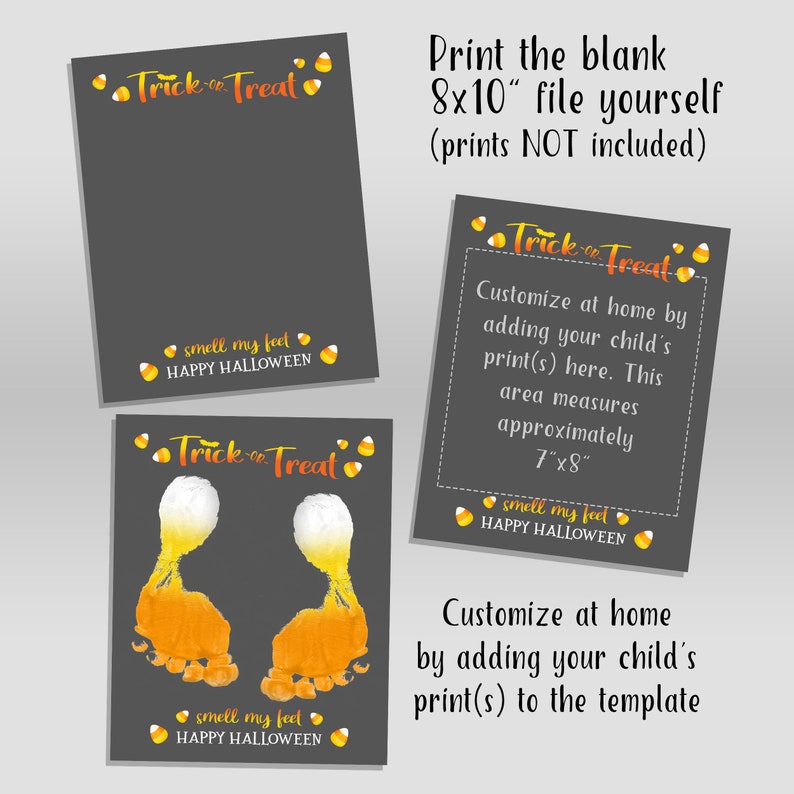 Halloween Footprint Art Project Trick or Treat Smell My Feet - Etsy