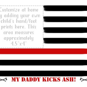 Firefighter Dad Gift, Handprint Art Fireman Gift, Father's Day Fire ...