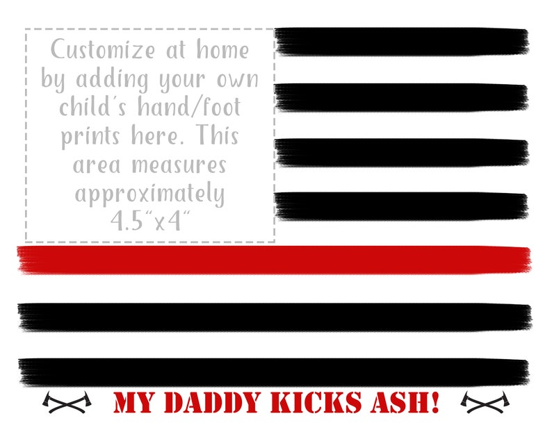 Firefighter Dad Gift, Handprint Art Fireman Gift, Father's Day Fire ...