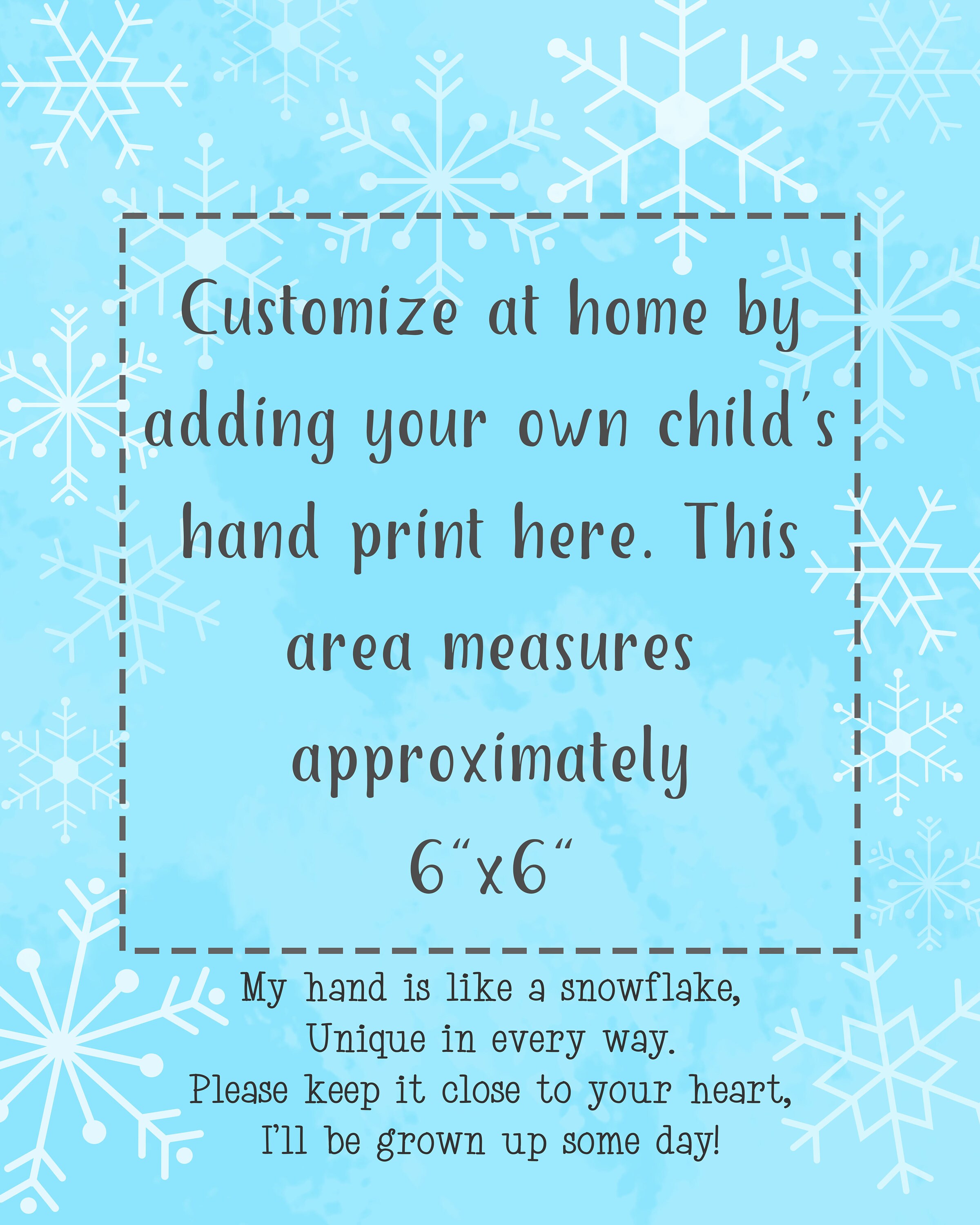 Winter Handprint Art, Baby Toddler Kids DIY Snowflake Craft, First ...
