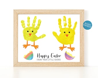 Easter Chicken Handprint Art Project for Kids Toddler | Etsy