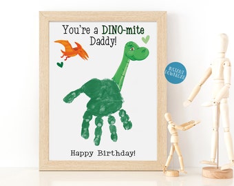 Dinosaur Handprint Art Gift for Dad Gift for Mom Printable - Etsy