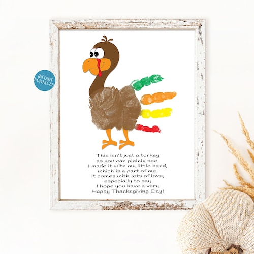 Thanksgiving Handprint Art Project DIY Kid Craft Kit Baby - Etsy