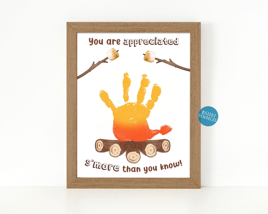 Handprint Craft Teacher Appreciation Gift, Smore Handprint Art Unique ...