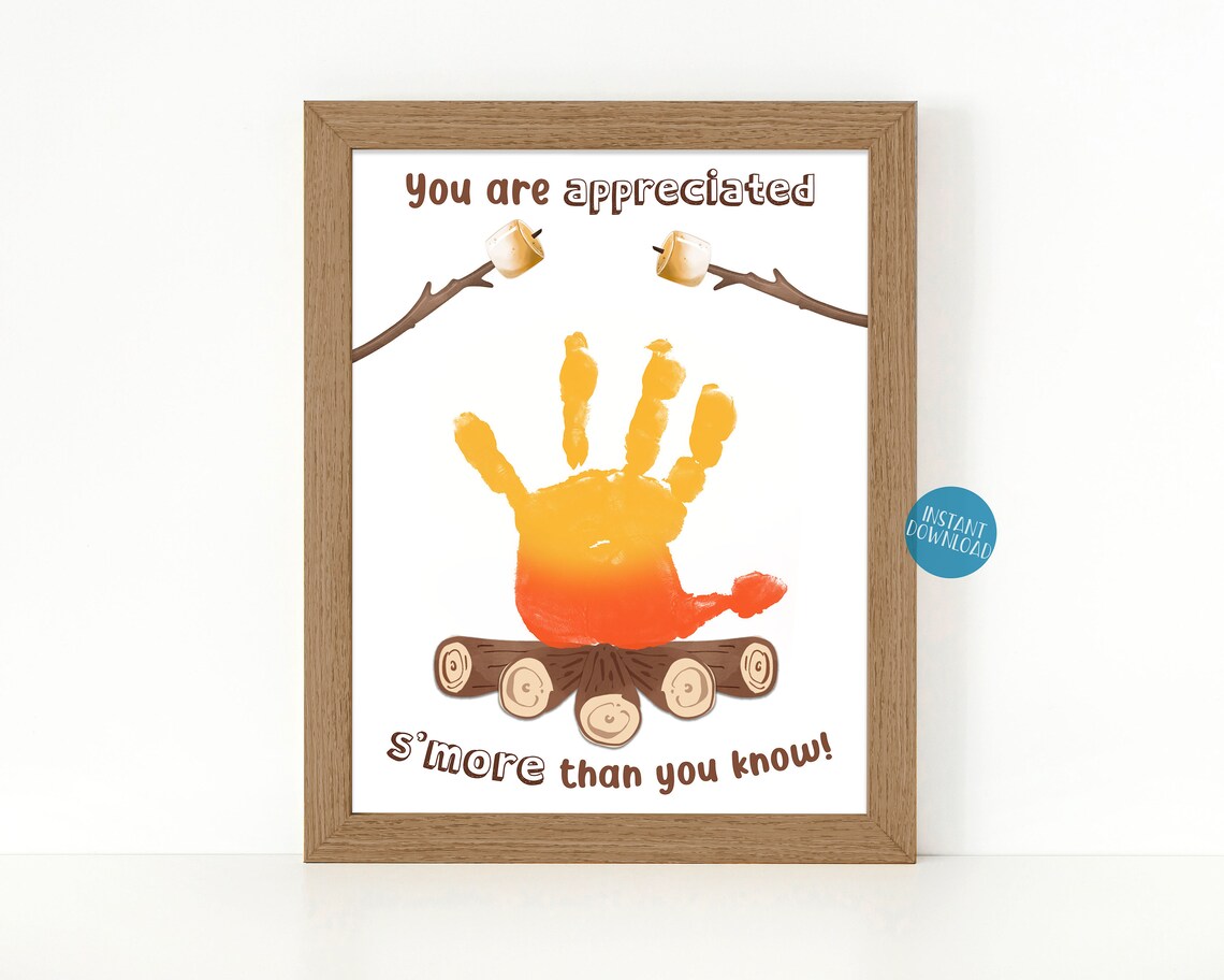 Handprint Craft Teacher Appreciation Gift, Smore Handprint Art Unique ...