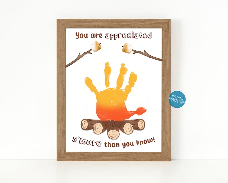 Handprint Craft Teacher Appreciation Gift, Smore Handprint Art Unique ...