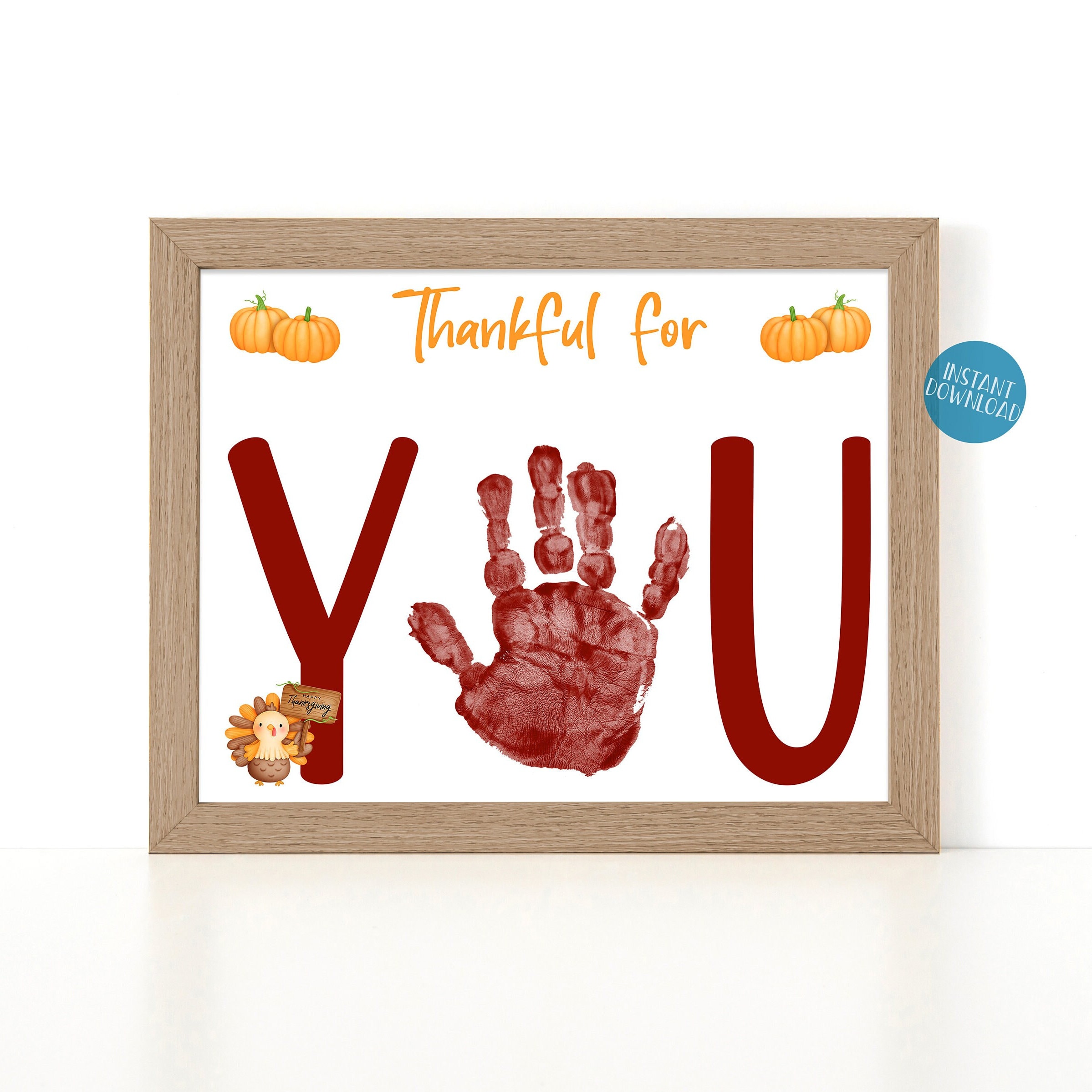 Thanksgiving Handprint Art Project, Thankful for You Handprint Craft ...