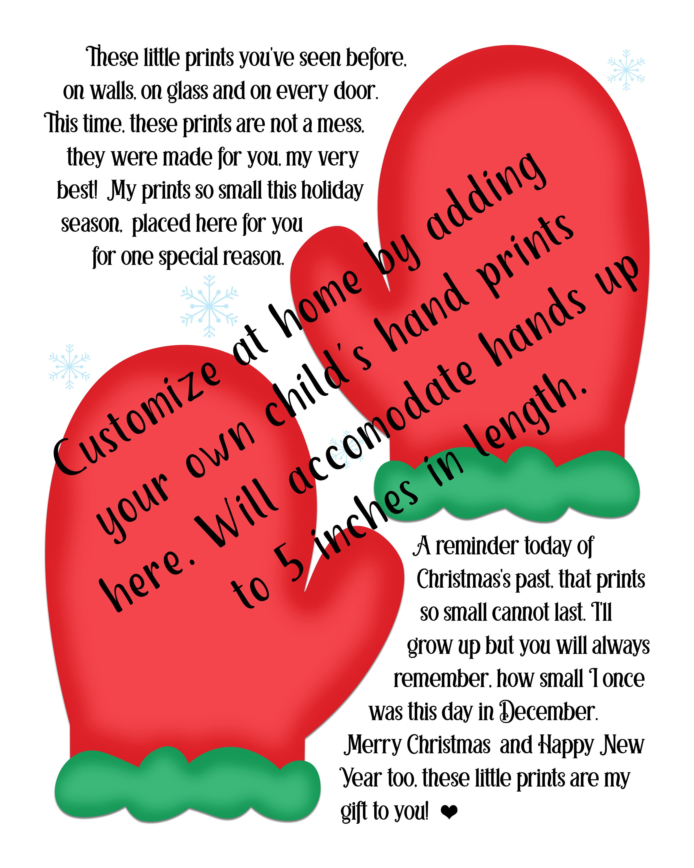 Christmas Handprint Poem Handprint Art Project for Toddlers - Etsy